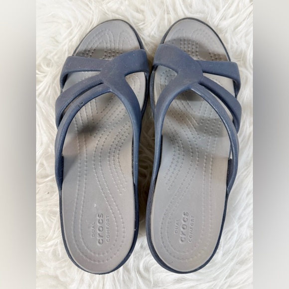CROCS | Shoes | Crocs Womens Size 5 Strappy Wedge Slide Sandals | Poshmark